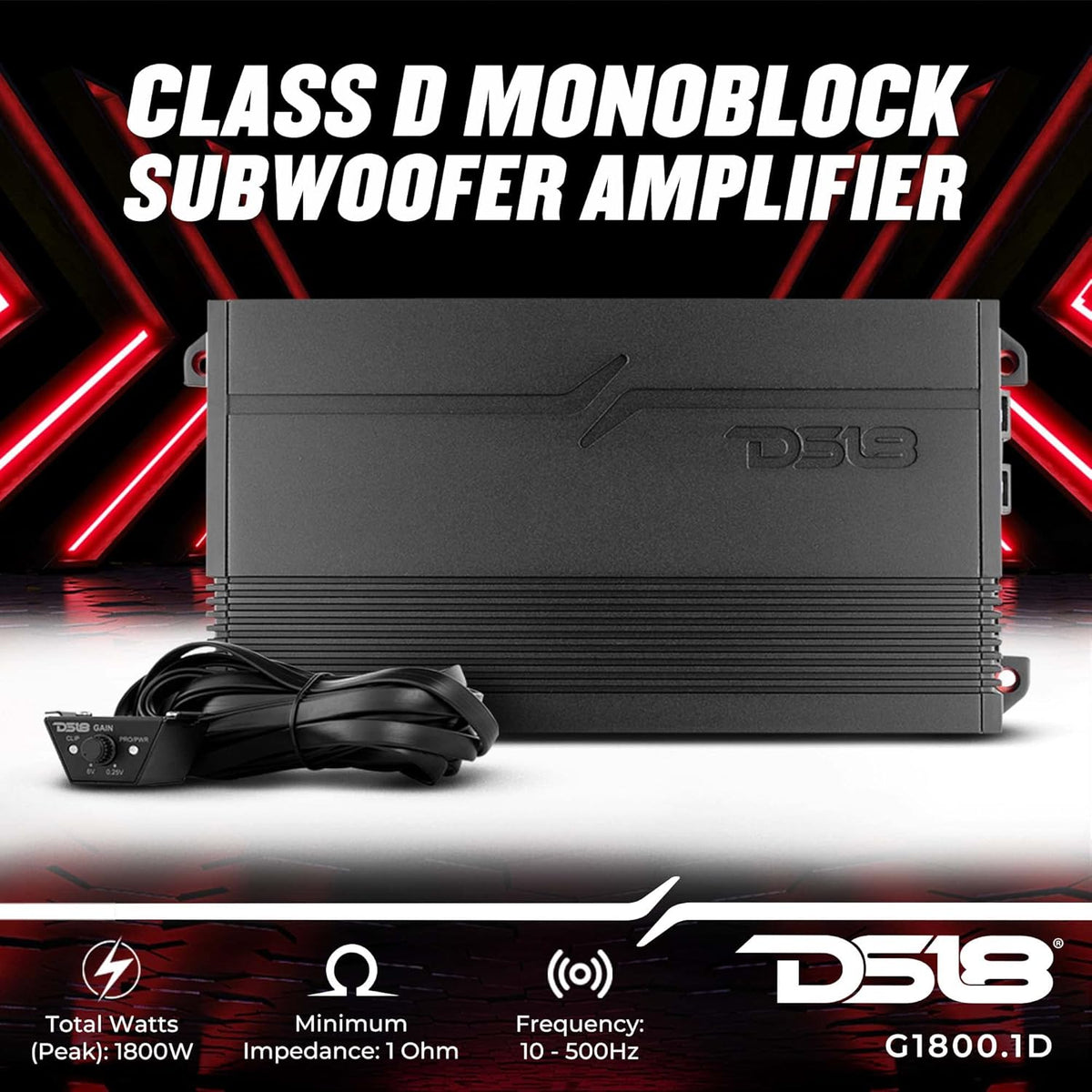DS18 G1800.1D GEN-X 600W RMS CLASS-D 1-CHANNEL MONOBLOCK AMPLIFIER CAR ...