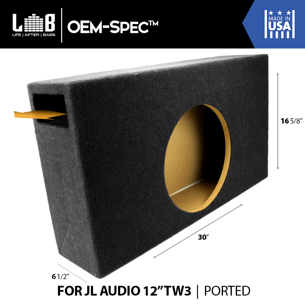0.95 ft³ @ 32Hz Ported Enclosure Box for JL Audio 12" TW3 (12TW3) Car ...