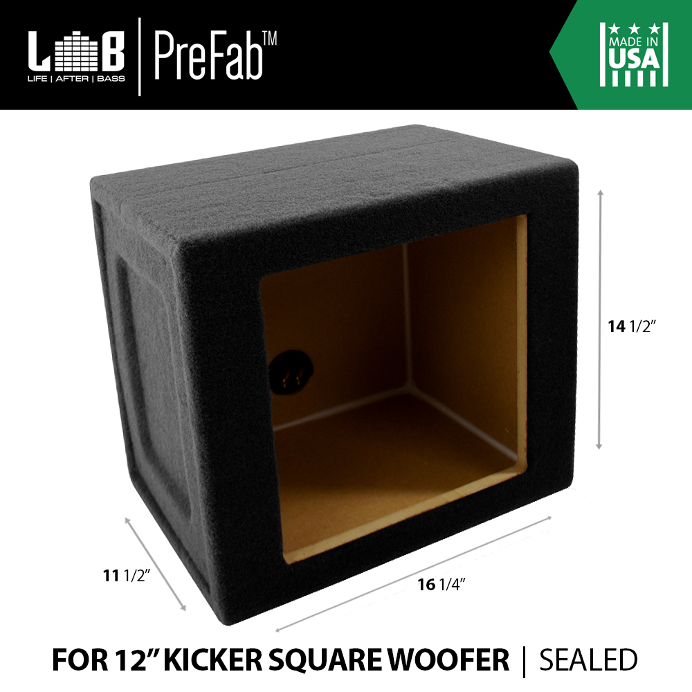1.0 ft³ Sealed Enclosure Box for 12" Kicker Solo-Baric L7 L712 L7S12 ...