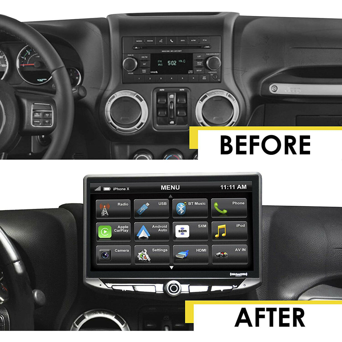 STINGER® HEIGH10 UN1810 10" FLOATING CAR STEREO APPLE CarPlay ANDROID ...