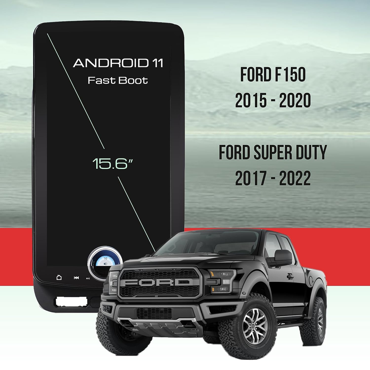 LINKSWELL 2015-2020 FORD F-150 / 2017-UP F-250/F-350 SUPER DUTY 15.6 ...